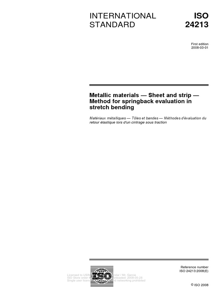 ISO - 24213 - Avaliação de Springback | PDF | International ...