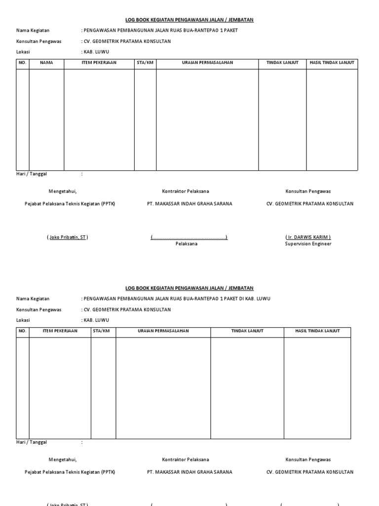 Log Book Pdf