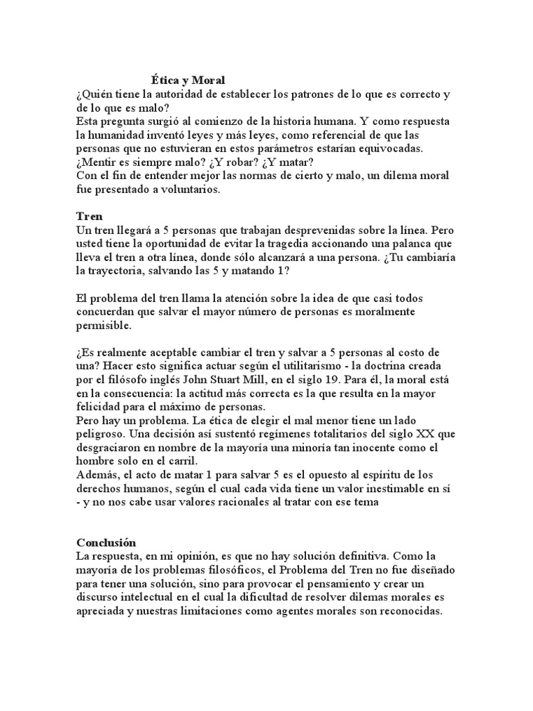 Trolley Problem | PDF | Ciencias sociales | Historia