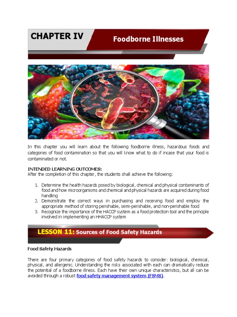 Chapter 4 | PDF | Foodborne Illness | Food Safety