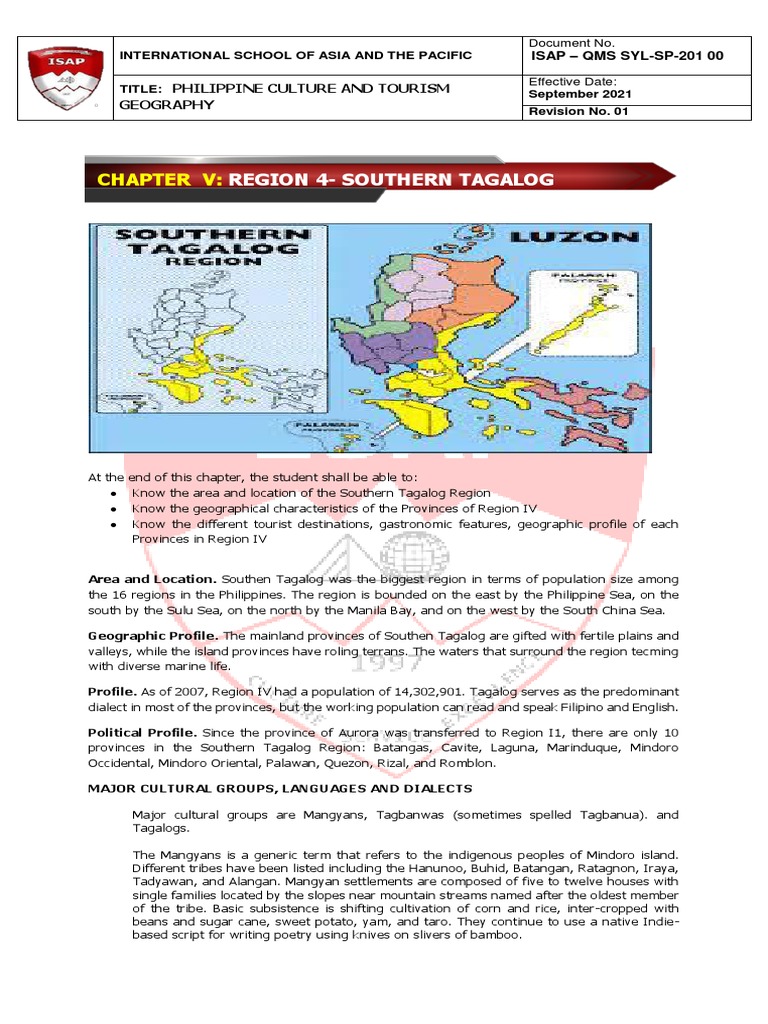 Region 4-Southern Tagalog Region: Isap - QMS SYL-SP-201 00 Philippine ...