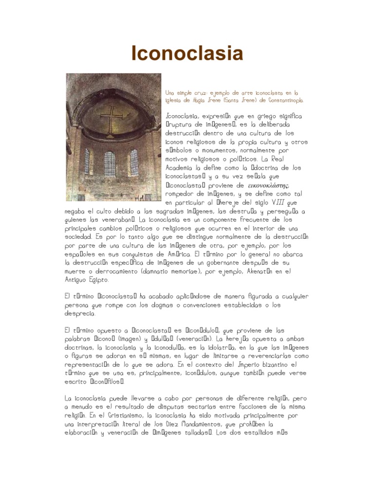 Iconoclasia Bizantina | PDF | Familias denominacionales cristianas ...