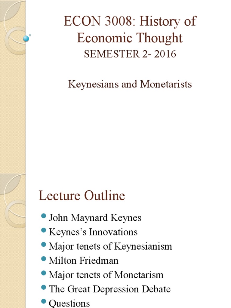 Economics Thought: Keynes vs. Friedman | PDF | Monetarism | Keynesian ...