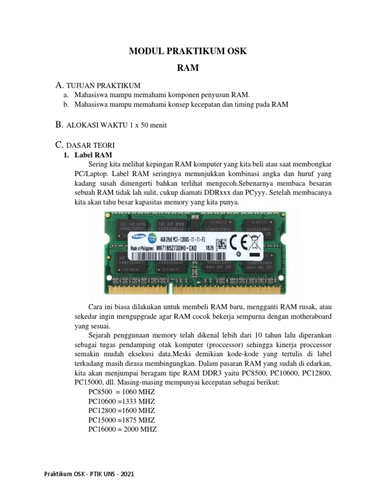 Modul 08. RAM | PDF