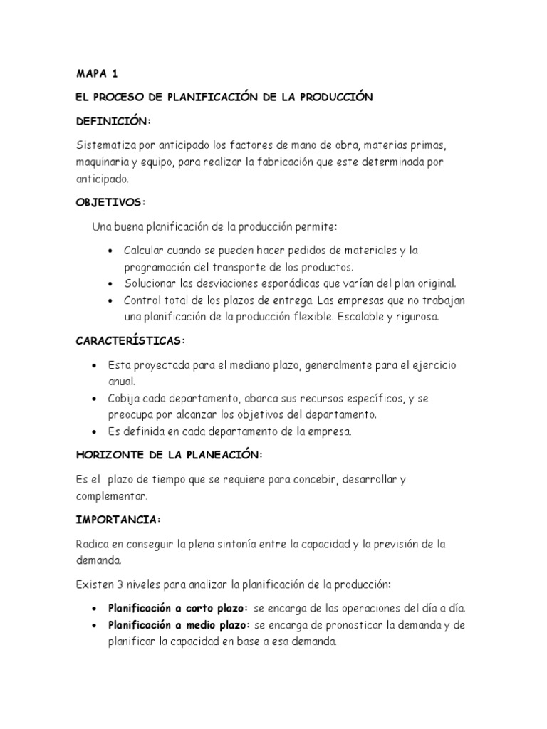 Mapa Conceptual Ejercicio 1 | PDF | Planificación | Procesos de negocio