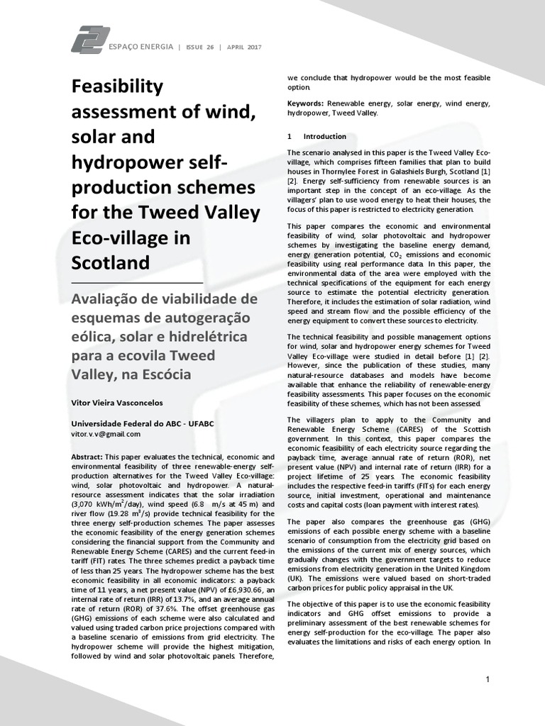 Feasibility Assessment of Wind Solar and | PDF | Solar Power | Wind Power