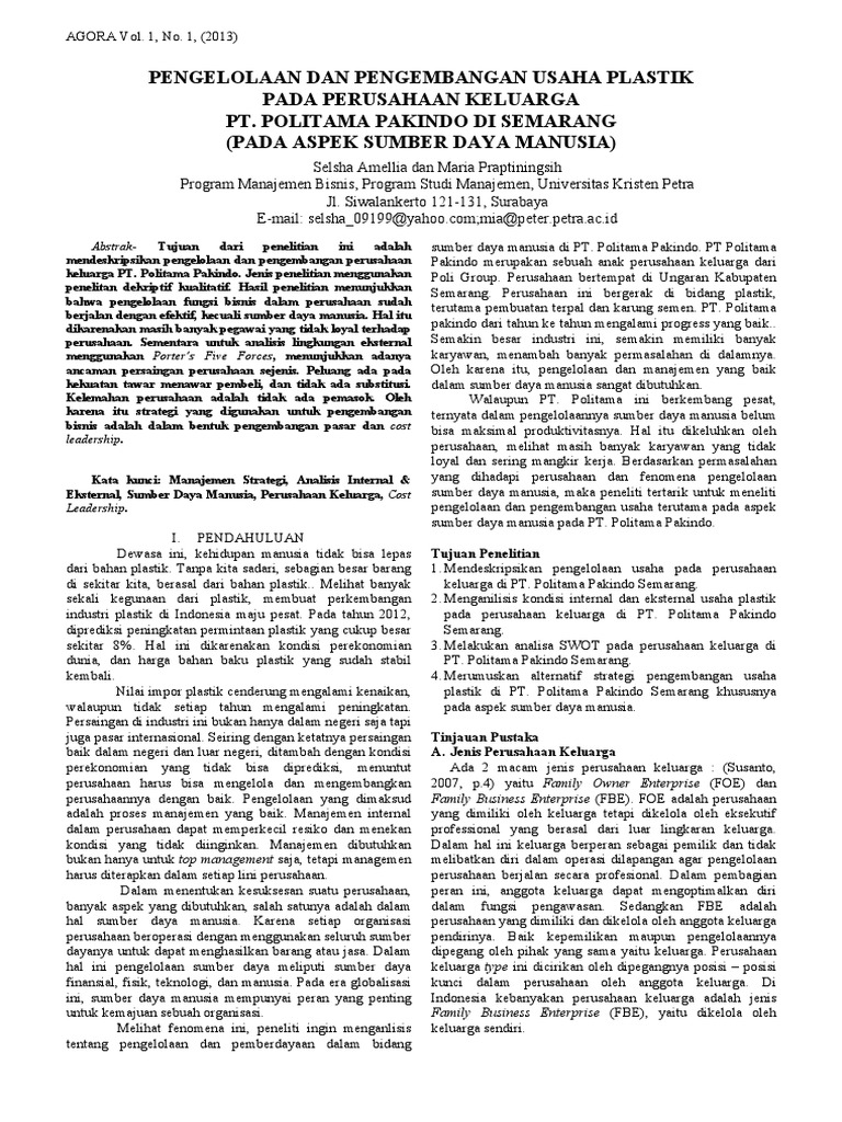 Pengelolaan SDM di PT Politama Pakindo | PDF | Karier & Perkembangan