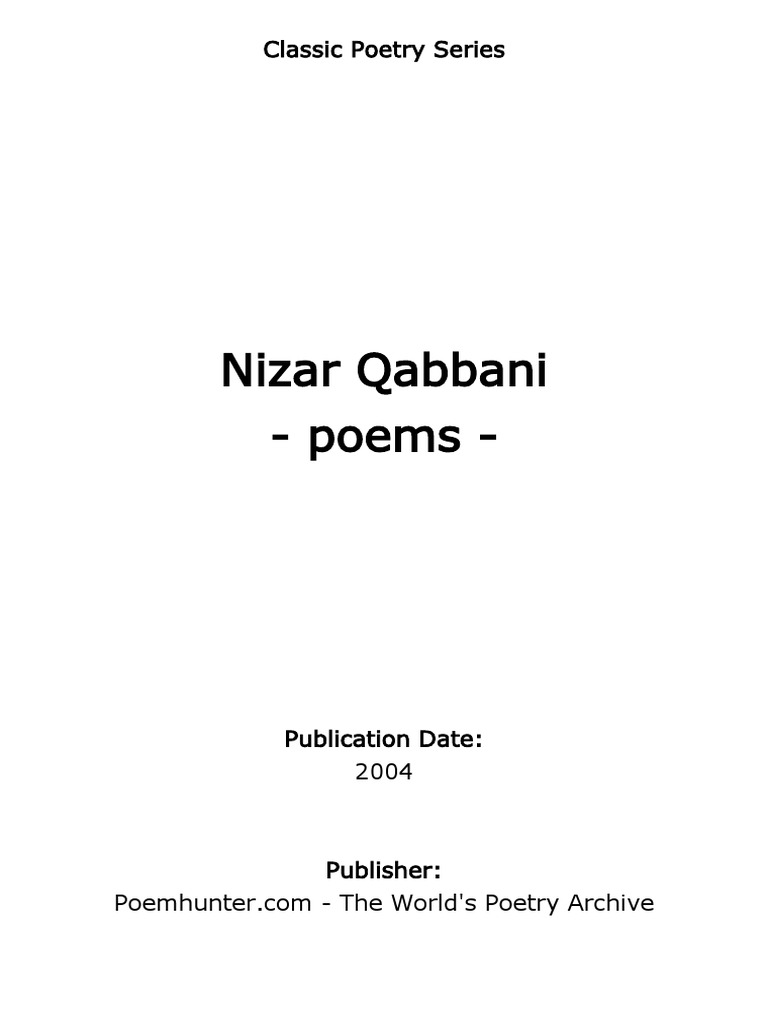 Nizar Qabbani 2004 9 | PDF | Poetry | Classics