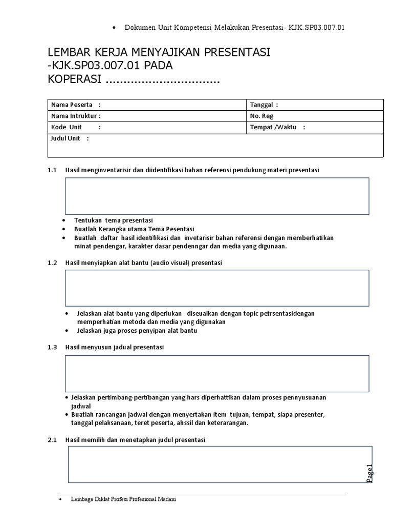 11 - Contoh KK PRESENTASI | PDF | Bisnis