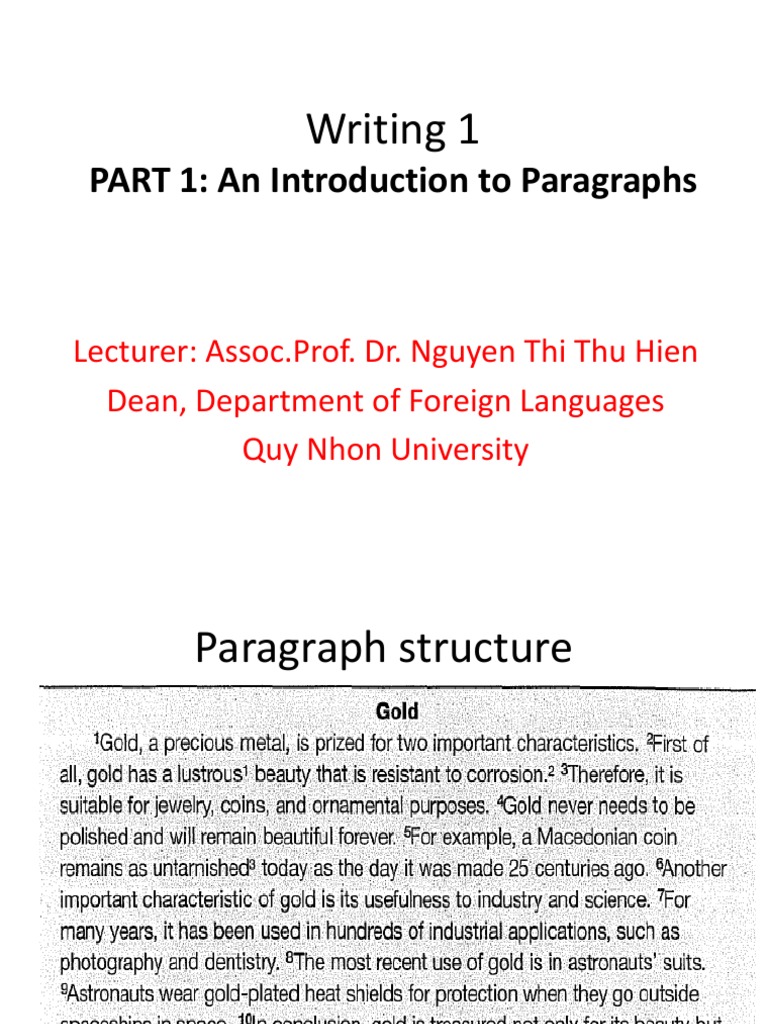 Understanding Paragraph Structure | PDF | English Language | Grammar