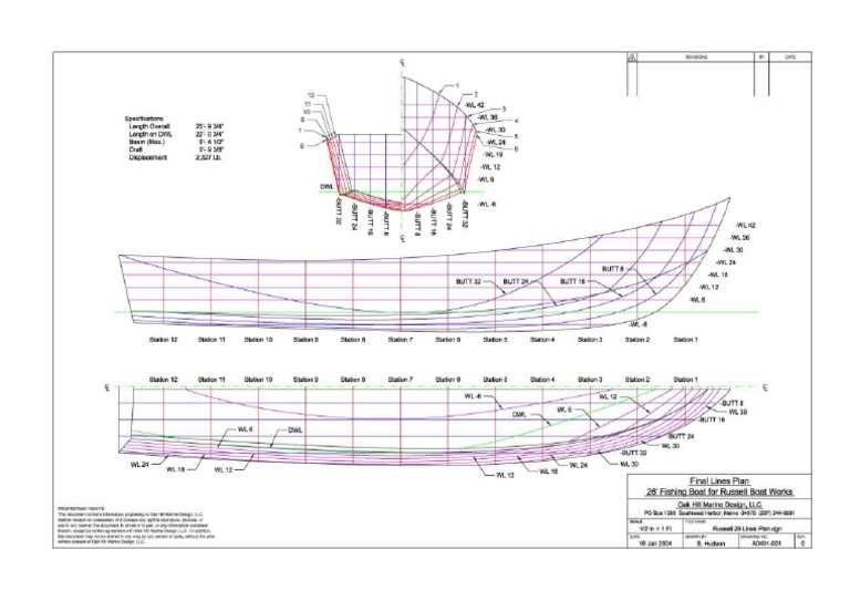 Lines Plan Fiberglass Ship | PDF