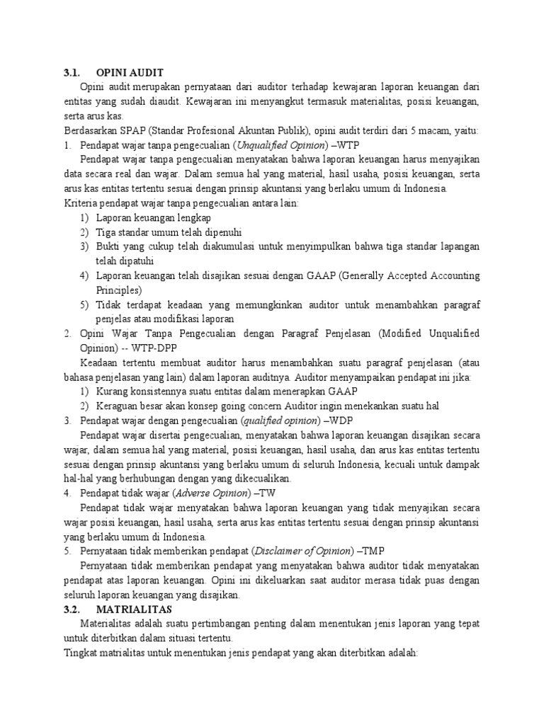 Opini Audit | PDF