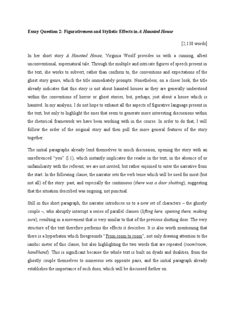Figurative Language in Woolf's Haunted House | PDF | Narration | Ghost ...
