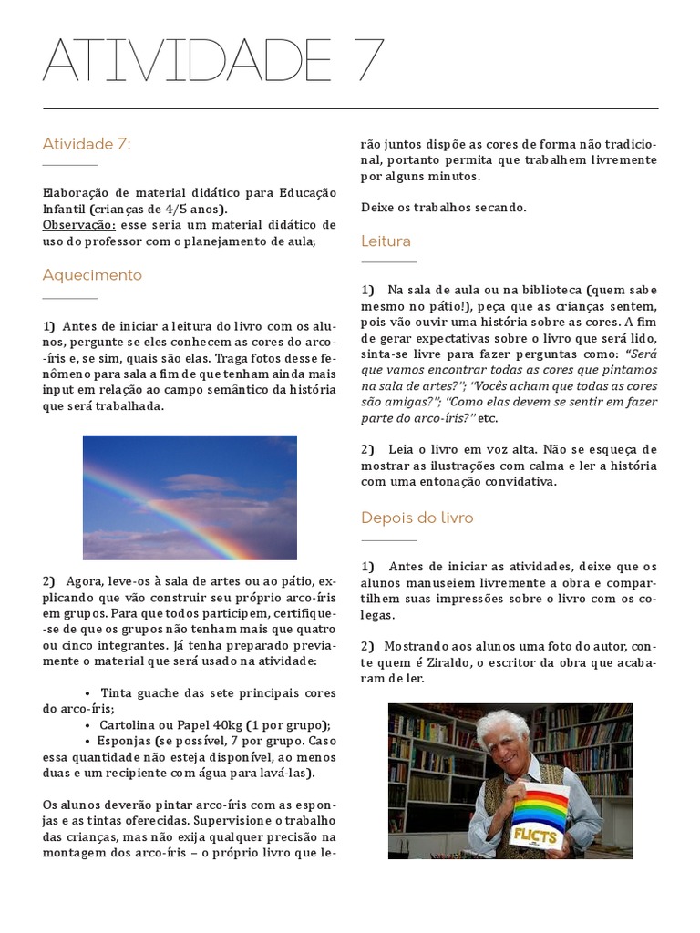 Plano de Aula + Material Flicts (Ziraldo) | PDF