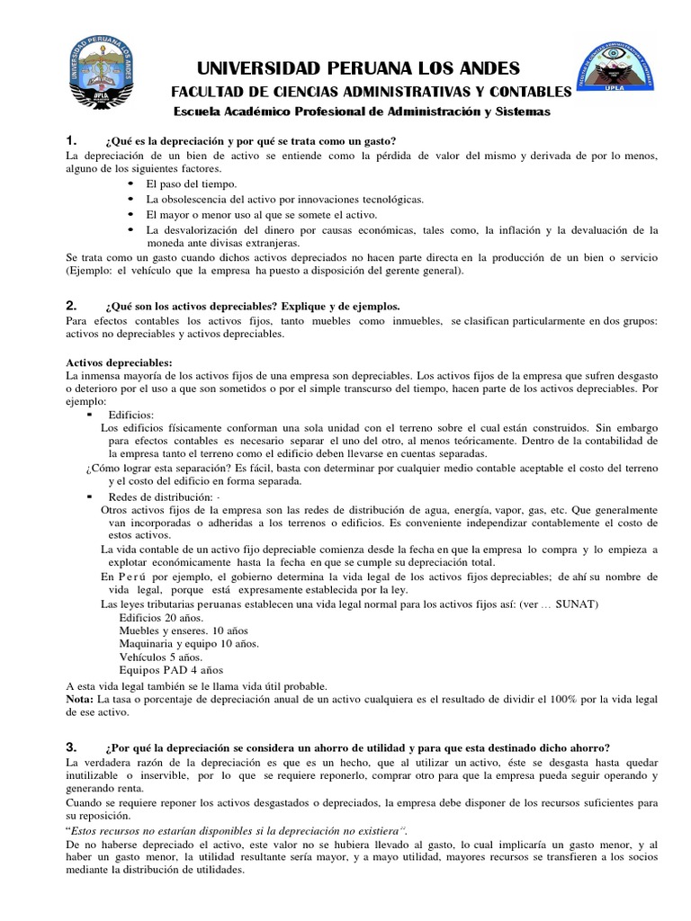 Depreciación y Activos Depreciables | PDF | Depreciación | Contabilidad