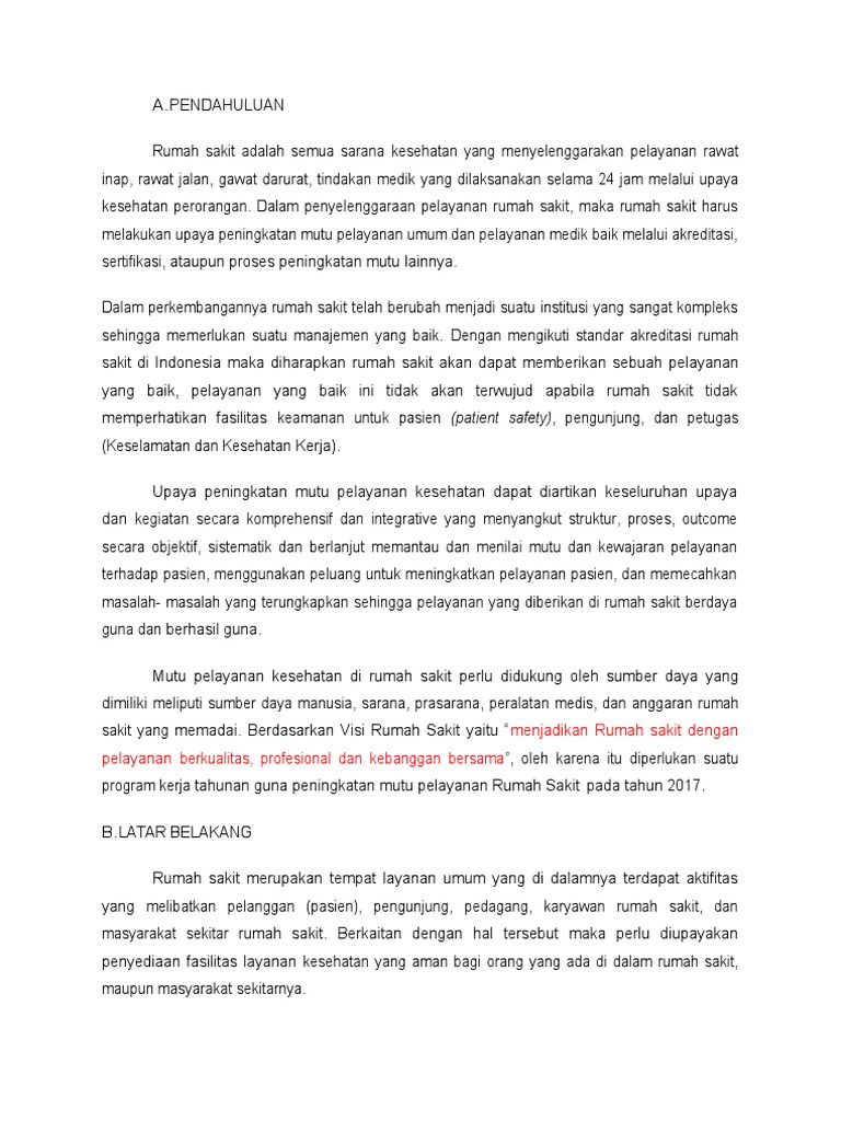 Program Kerja Rawat Inap | PDF