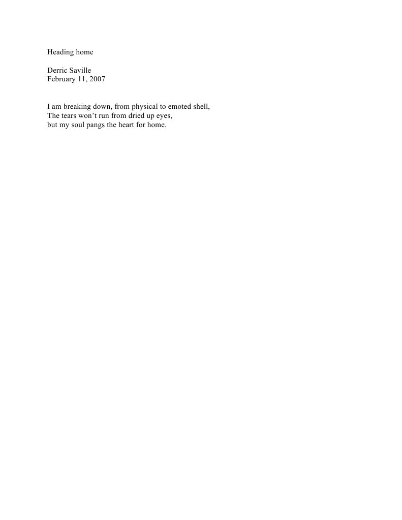 Heading Home | PDF