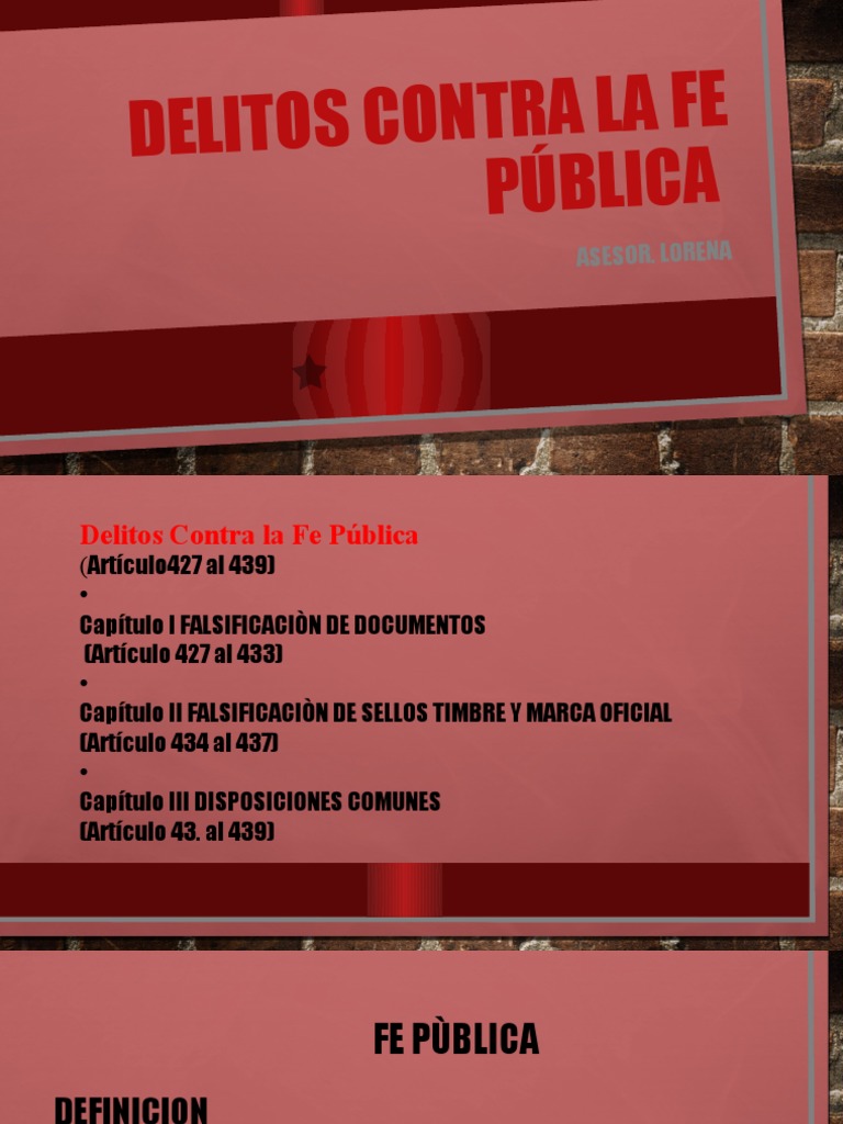 Delitos Contra La Fe Publica | PDF | Castigos | Derecho penal