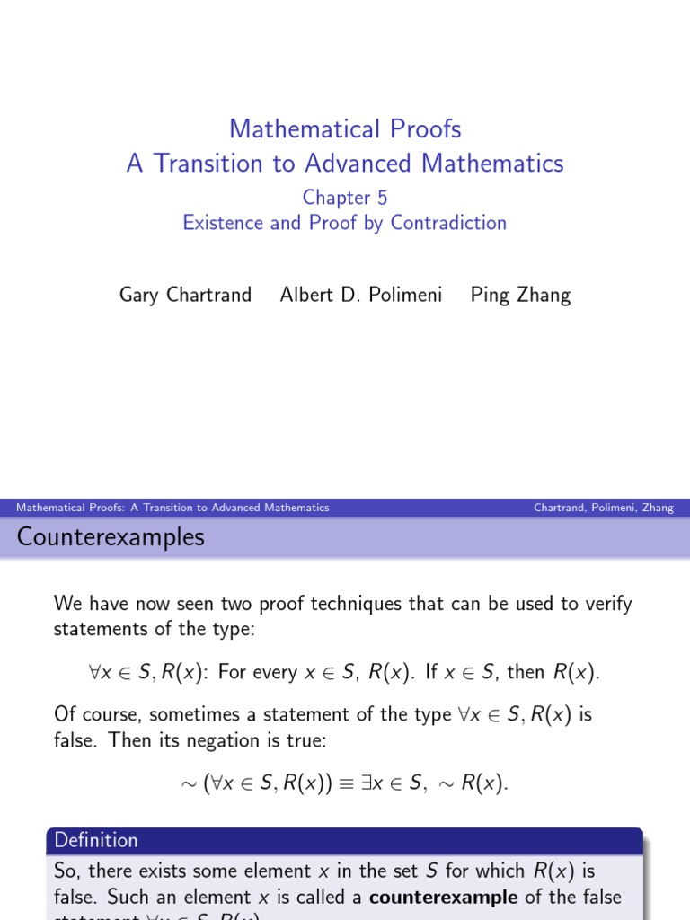 Proving Theorems Through Contradiction: Examples of Proof by ...