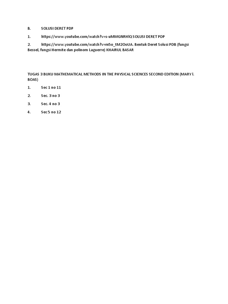 Soal Tugas 1 Solusi Deret PDP | PDF
