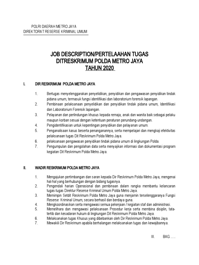 Job Discribtion | PDF