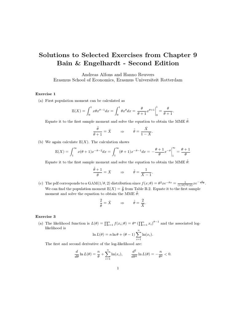 Solutions Chapter 9 | PDF | Mean Squared Error | Estimator