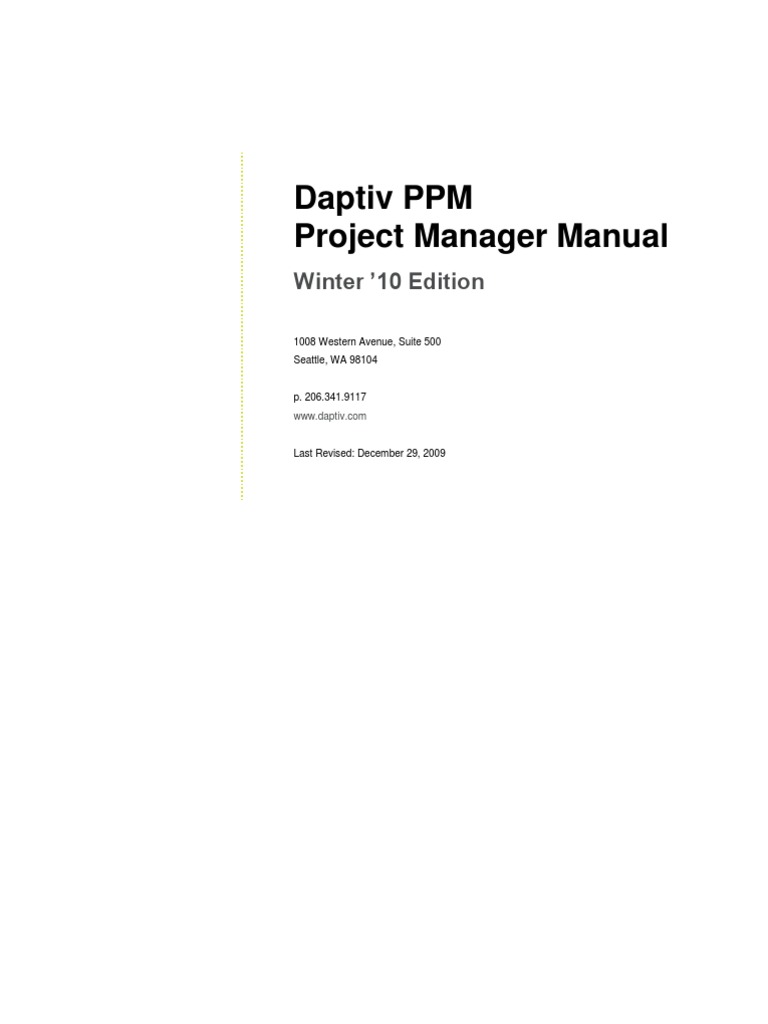 Daptiv PPM Project Manager User Manual | PDF | Application Software ...