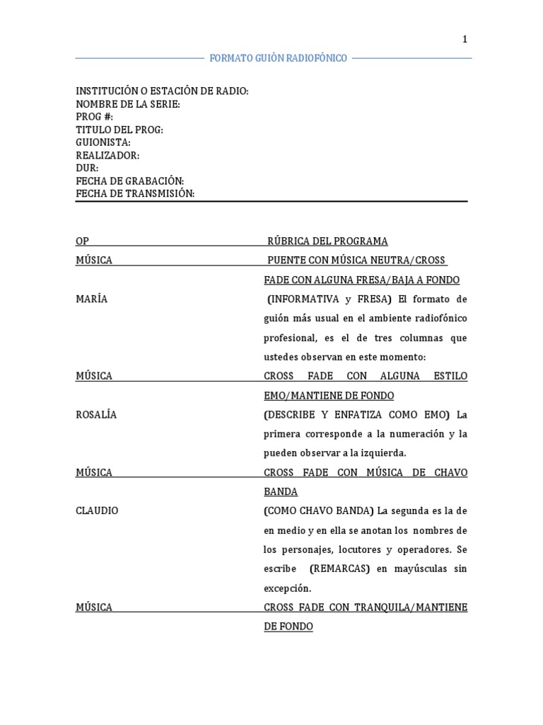 FORMATO para GUION | PDF