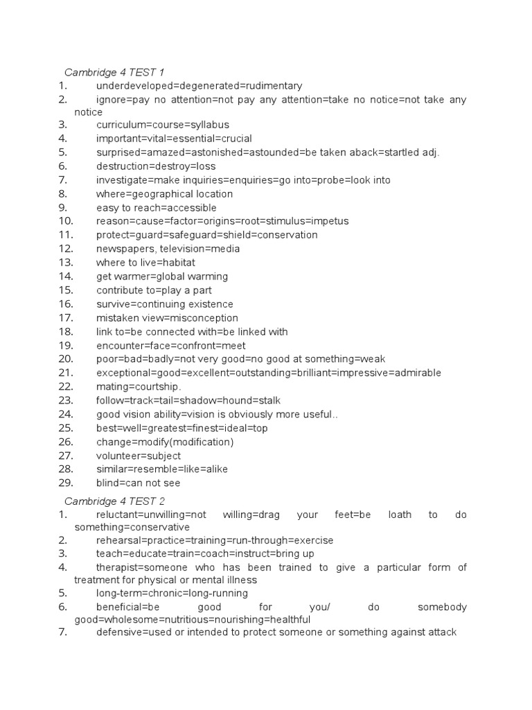 Cambridge 4 TEST 1 | PDF | Cognition | Psychology