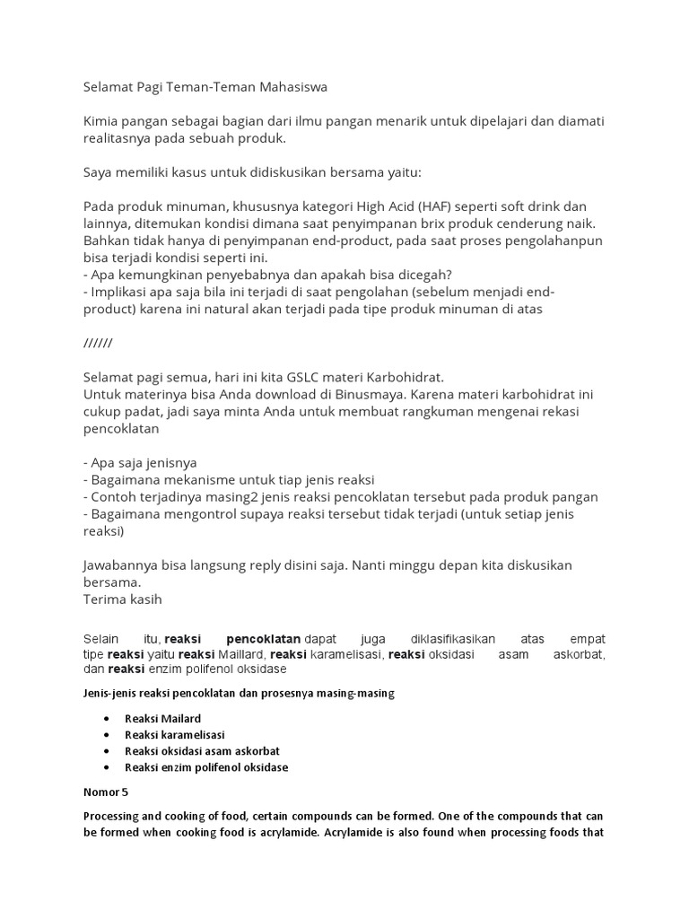 Penyebab dan Kontrol Pencoklatan Pangan | PDF | Kesehatan Holistik