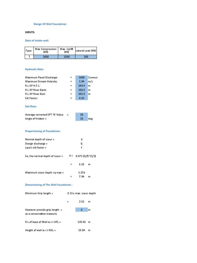 Well Foundation Design | PDF | Civil Engineering | Applied And ...
