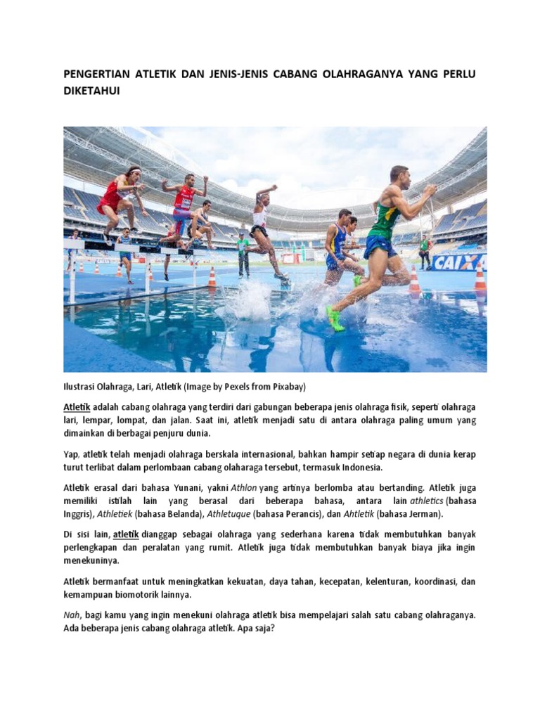 JENIS CABANG OLAHRAGA ATLETIK | PDF
