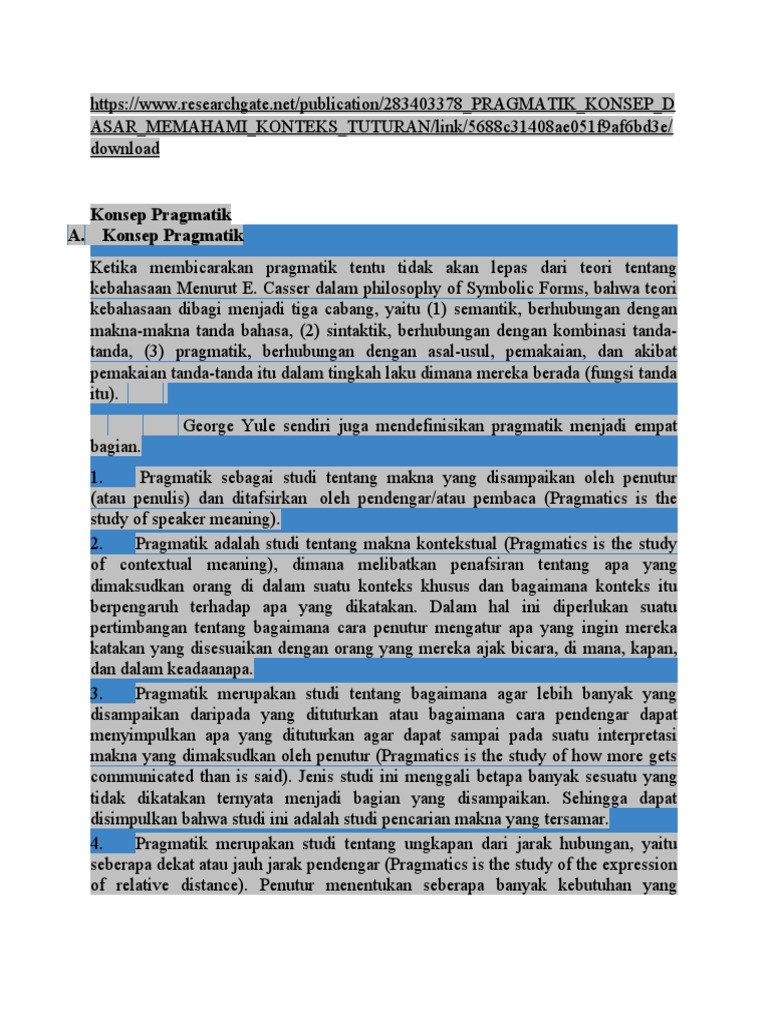 Konsep Pragmatik | PDF