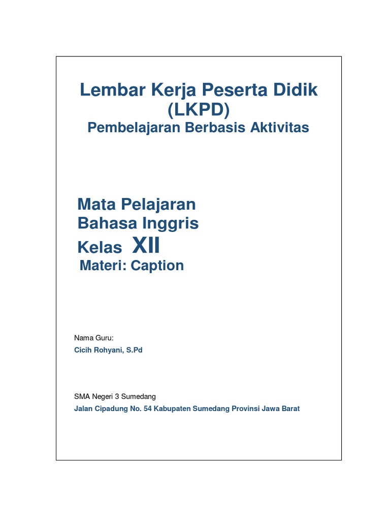 LKPD Caption | PDF