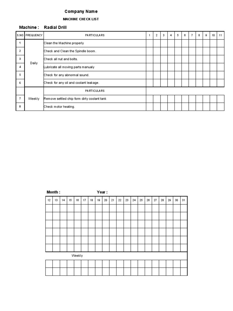 Daily Machine Check List - Lathe Machine | PDF | Grinding (Abrasive ...