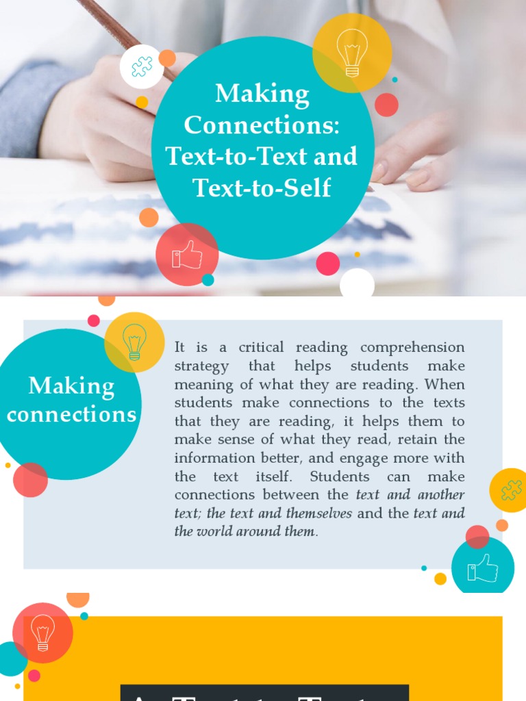 Making Connections: Strategies for Text-to-Text and Text-to-Self | PDF ...