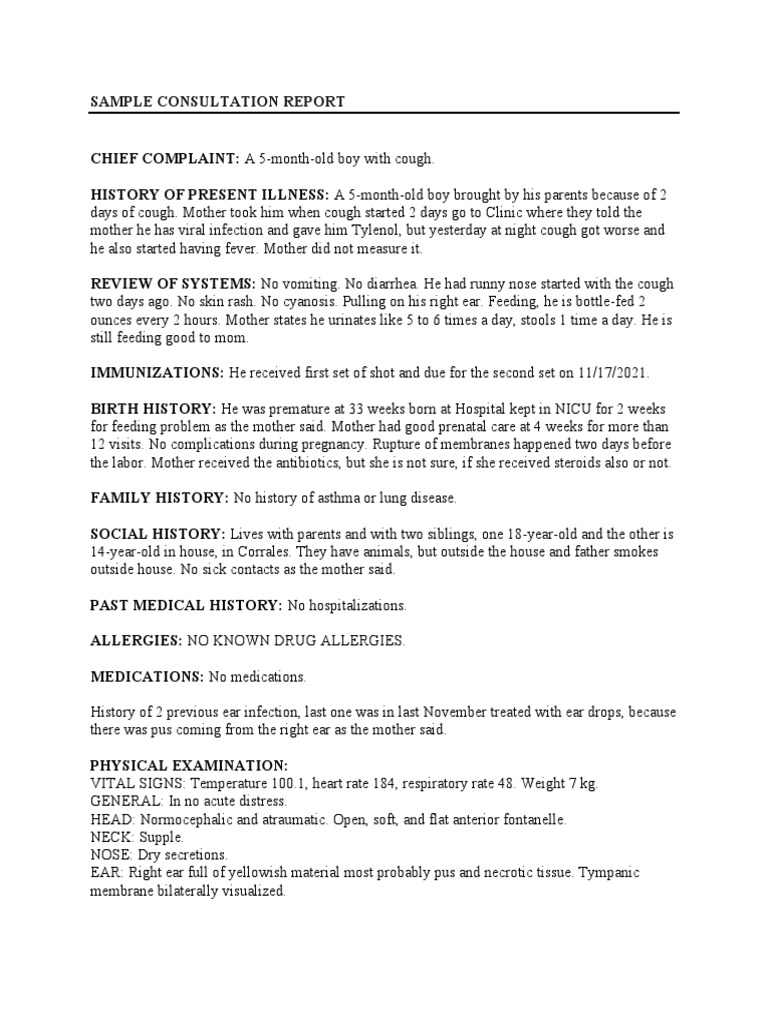 Sample Medical Reports | PDF | Heart Valve | Cough