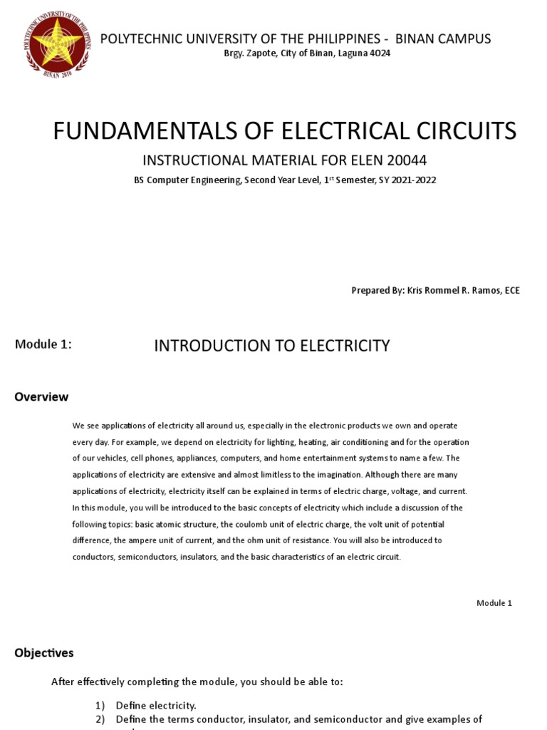 Fundamentals of Electrical Circuits: Polytechnic University of The ...