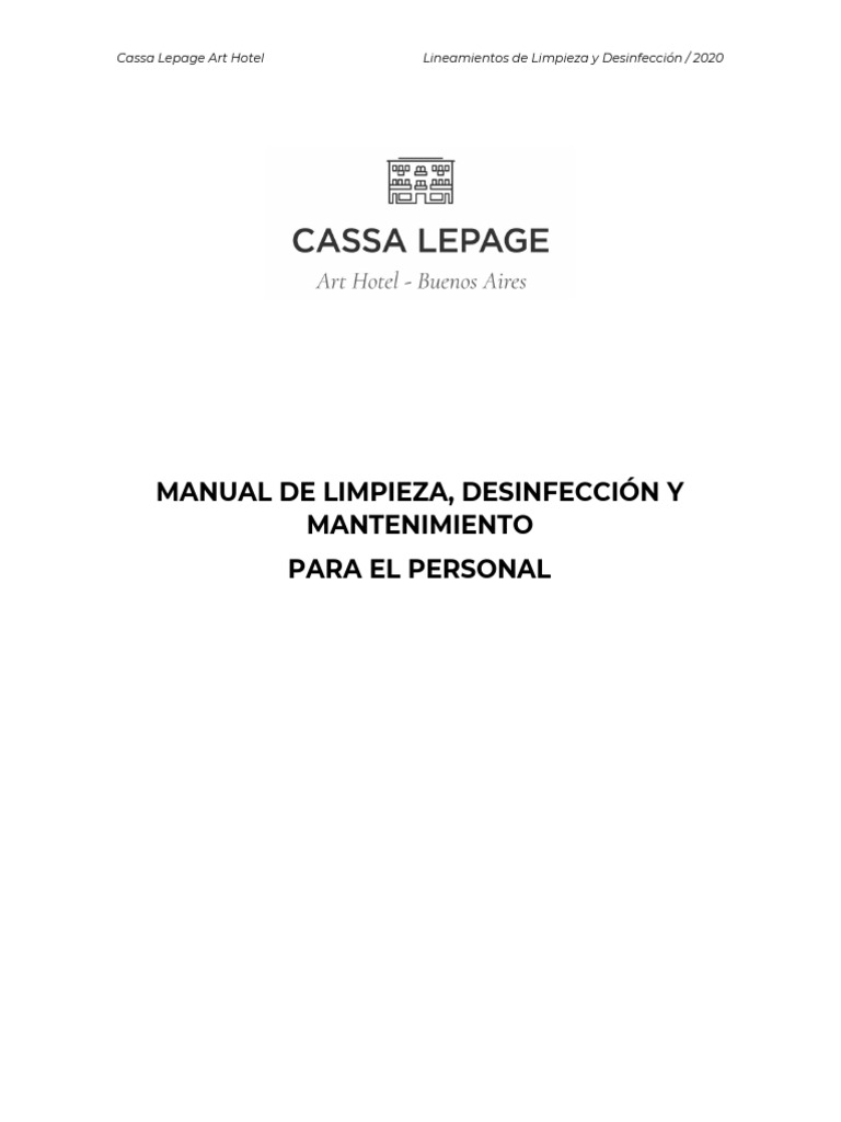 Manual de Limpieza y Desinfecci N 1588092765 | PDF | Blanqueador | Agua