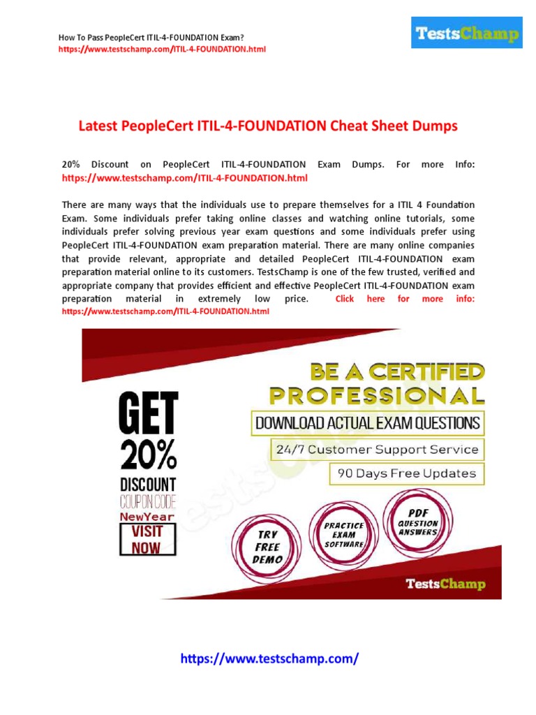 Latest Peoplecert Itil-4-Foundation Cheat Sheet Dumps | Download Free ...