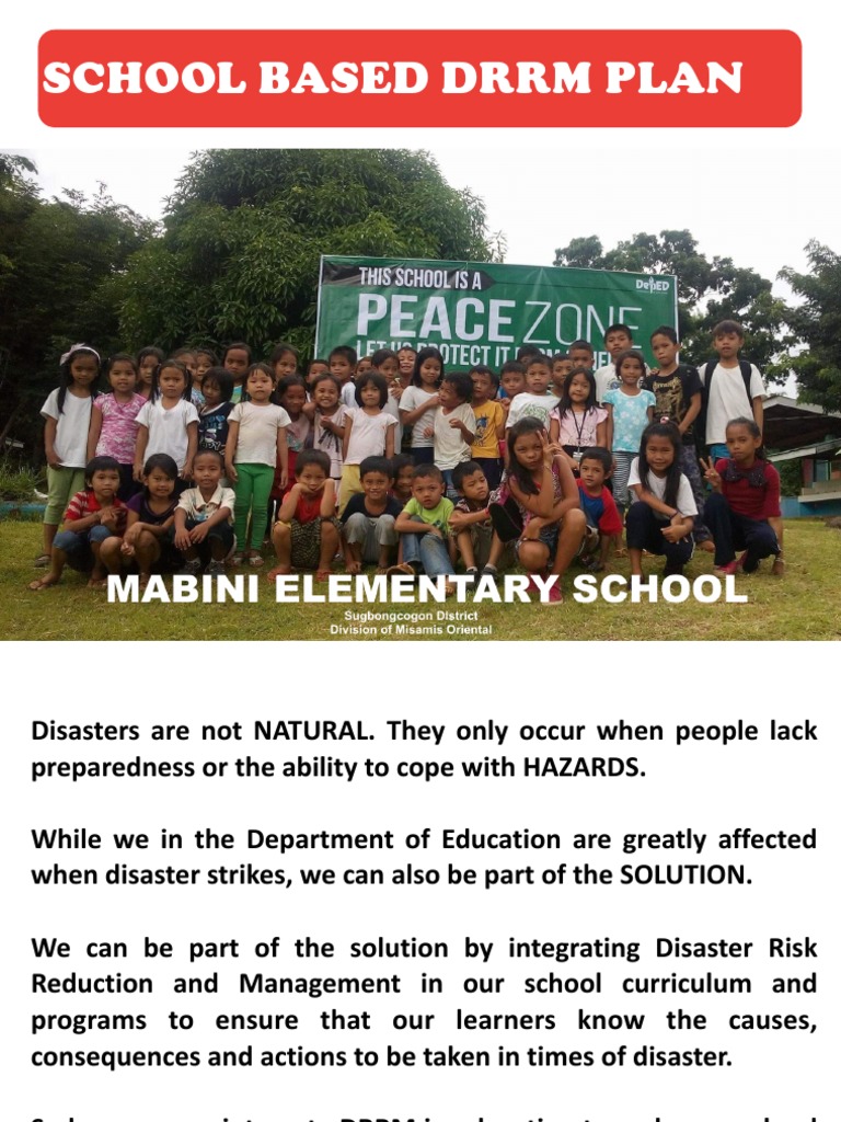 School-Based DRRM Plan Overview | PDF | Emergency Management | Risk