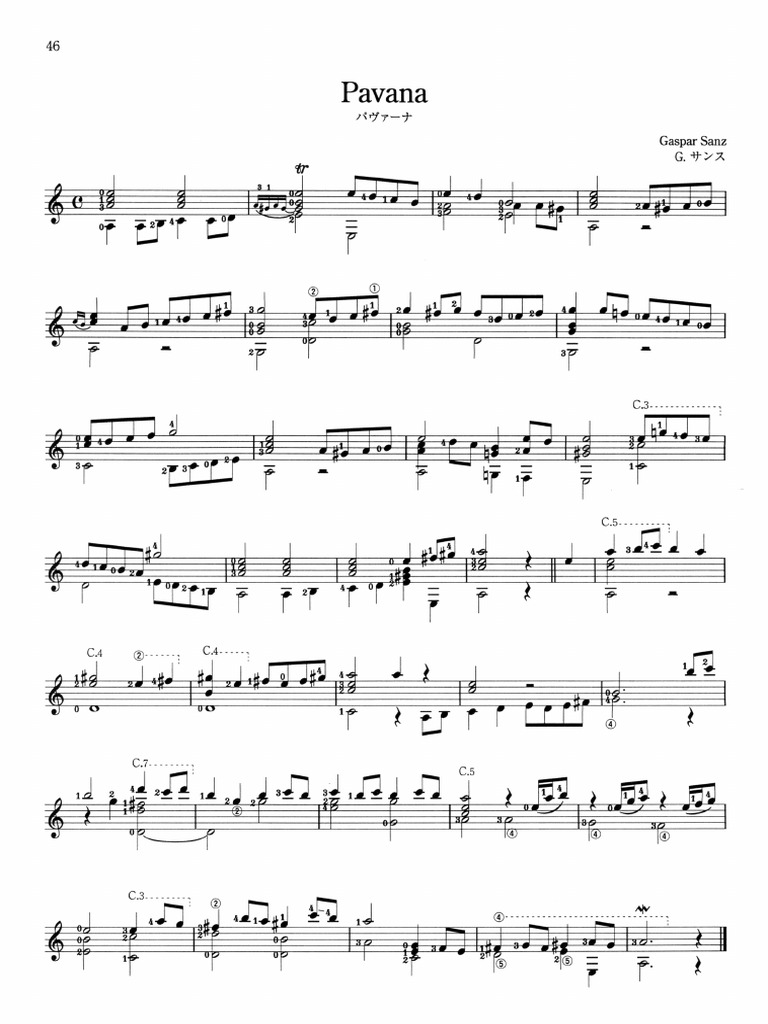 Pavana (Gaspar Sanz) | PDF