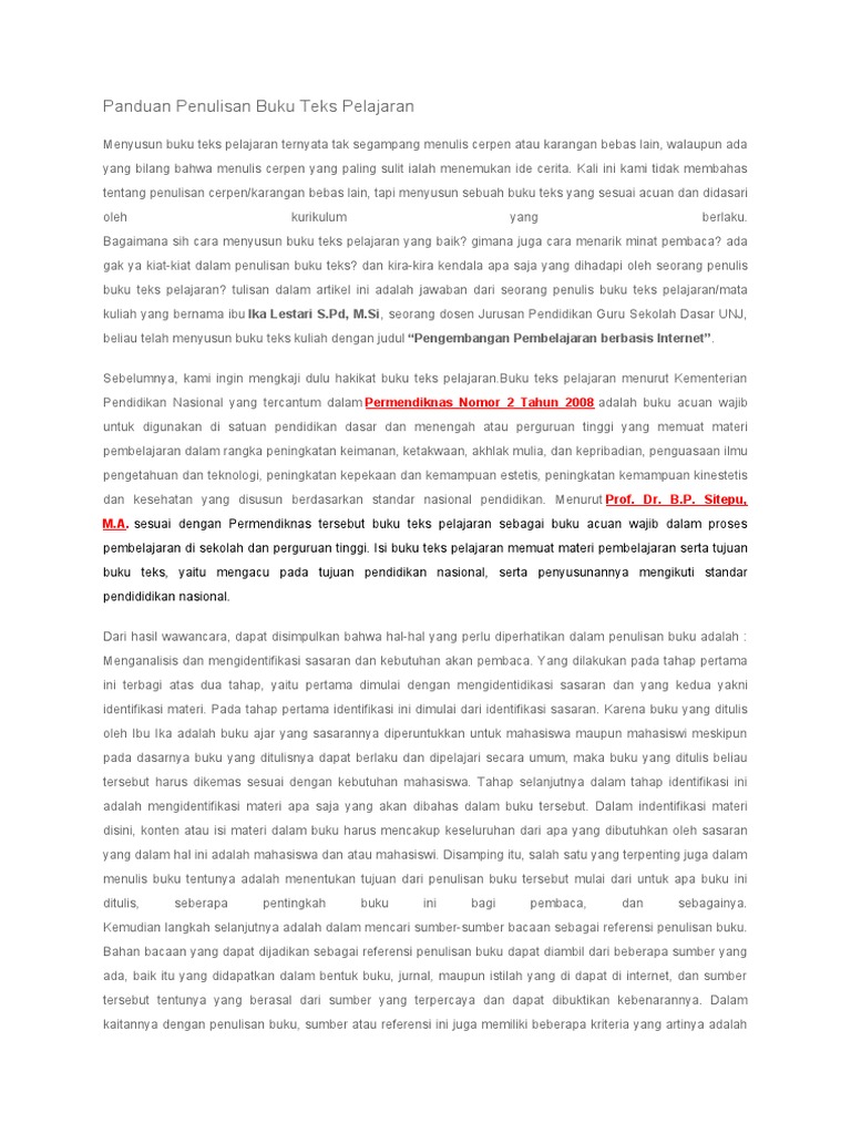 Panduan Penulisan Buku Teks | PDF | Karier & Perkembangan ...