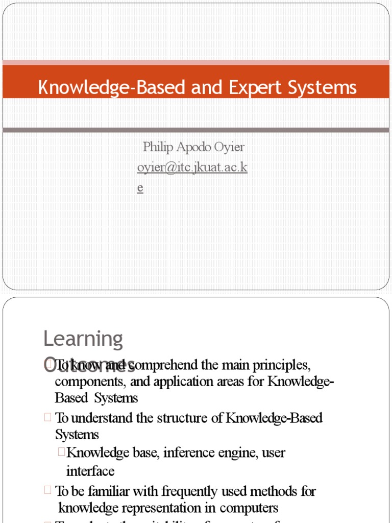 Lecture 5 - Knowledge and Expert Systems | PDF | Artificial ...