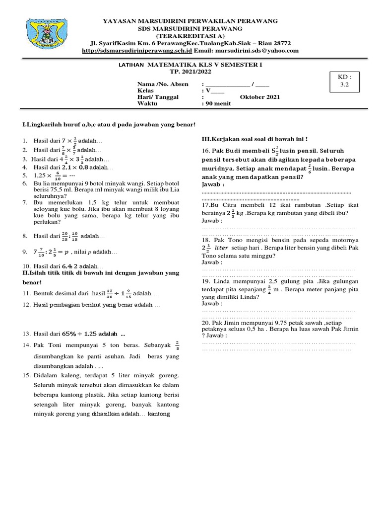 Latihan Matematika | PDF | Griya & Taman