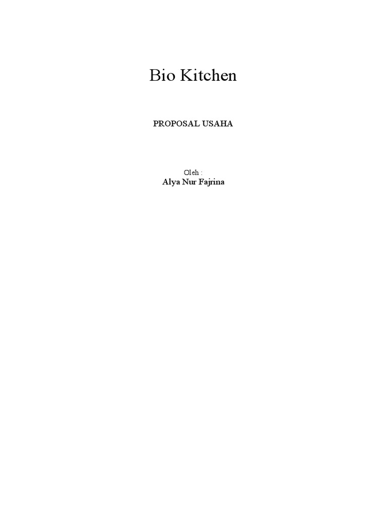 Proposal Usaha Makanan Ciu | PDF