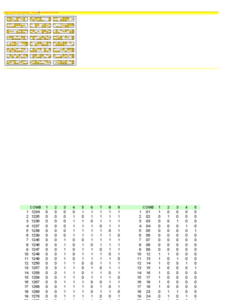 Bingo Housie Ticket Generator Excel Sheet | PDF | Gambling Games ...