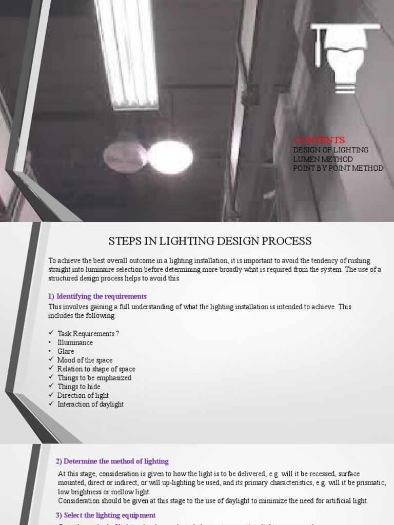 Design of Lighting Lumen Method Point by Point Method | PDF | Lighting ...