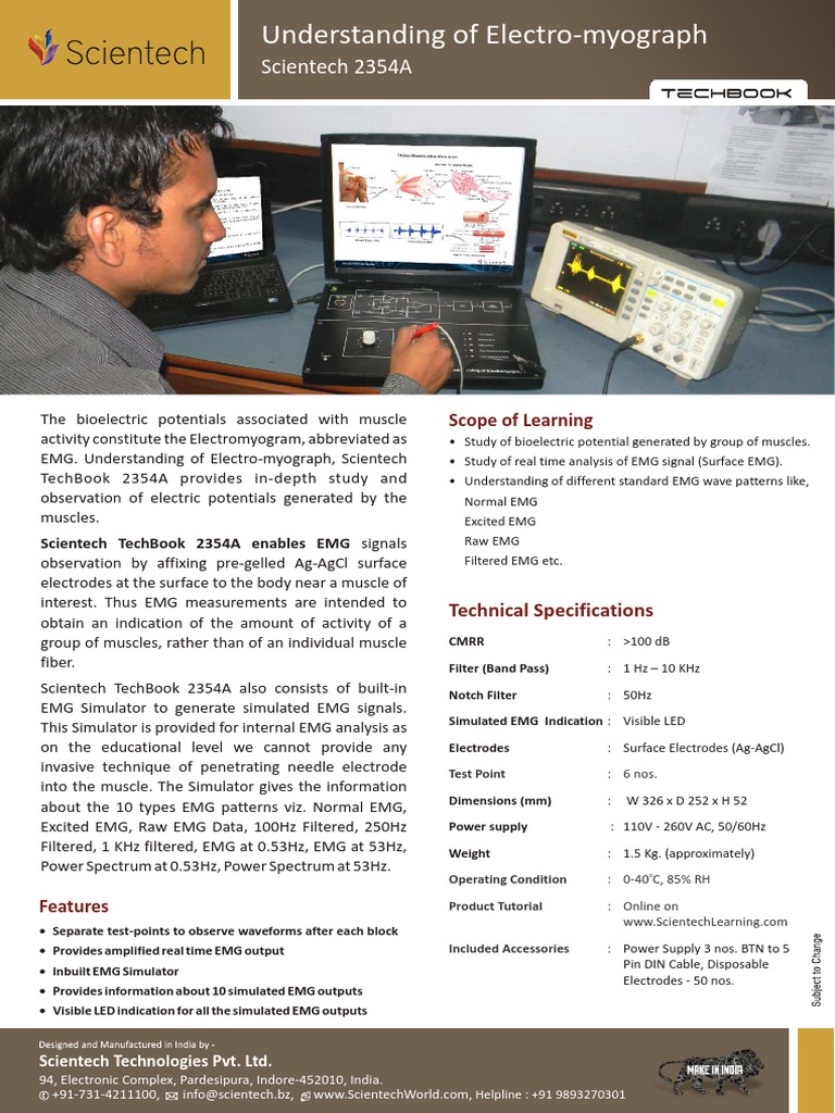 Scientech 2354A: Scope of Learning | PDF | Electromyography | Electronics