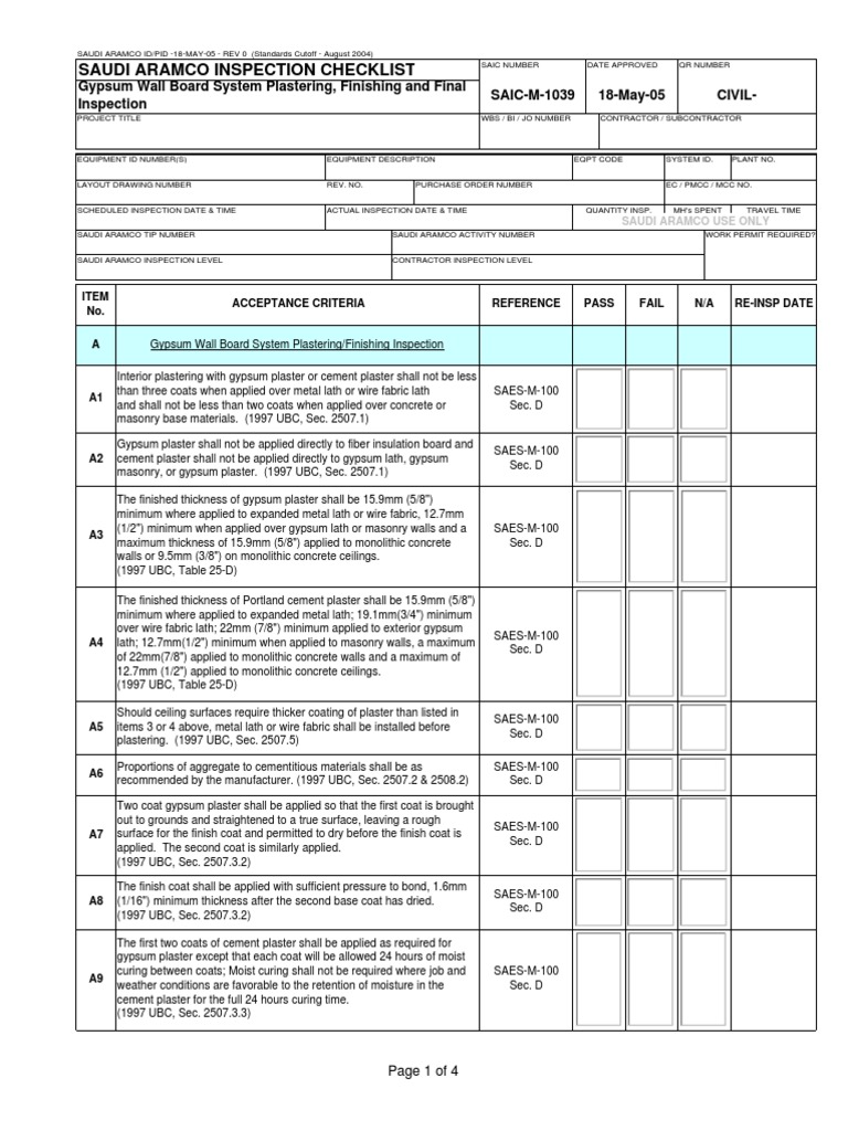 Saic M 1039 | PDF | Plaster | Drywall